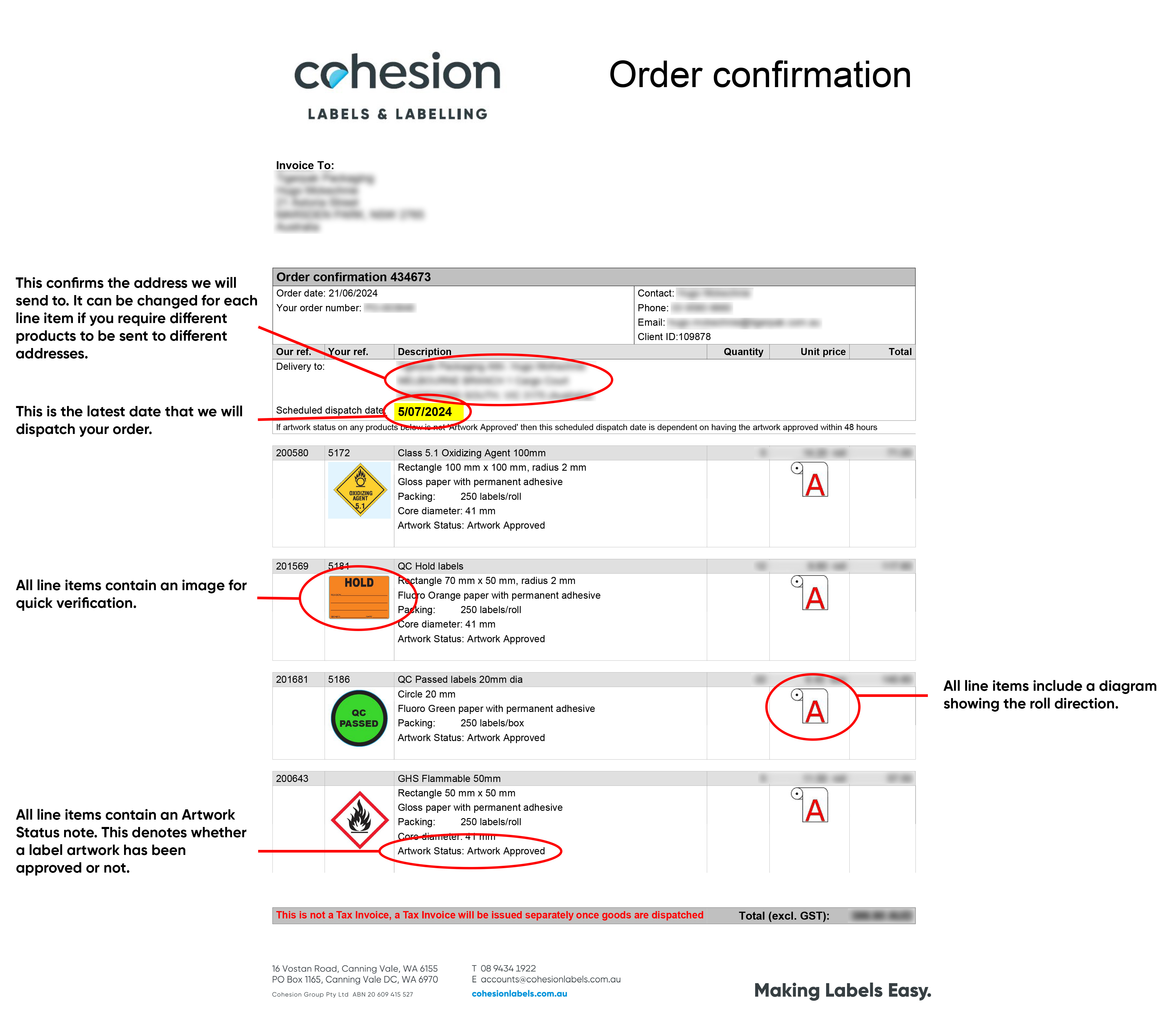 An Order Confirmation Email With More! - Cohesion Labels